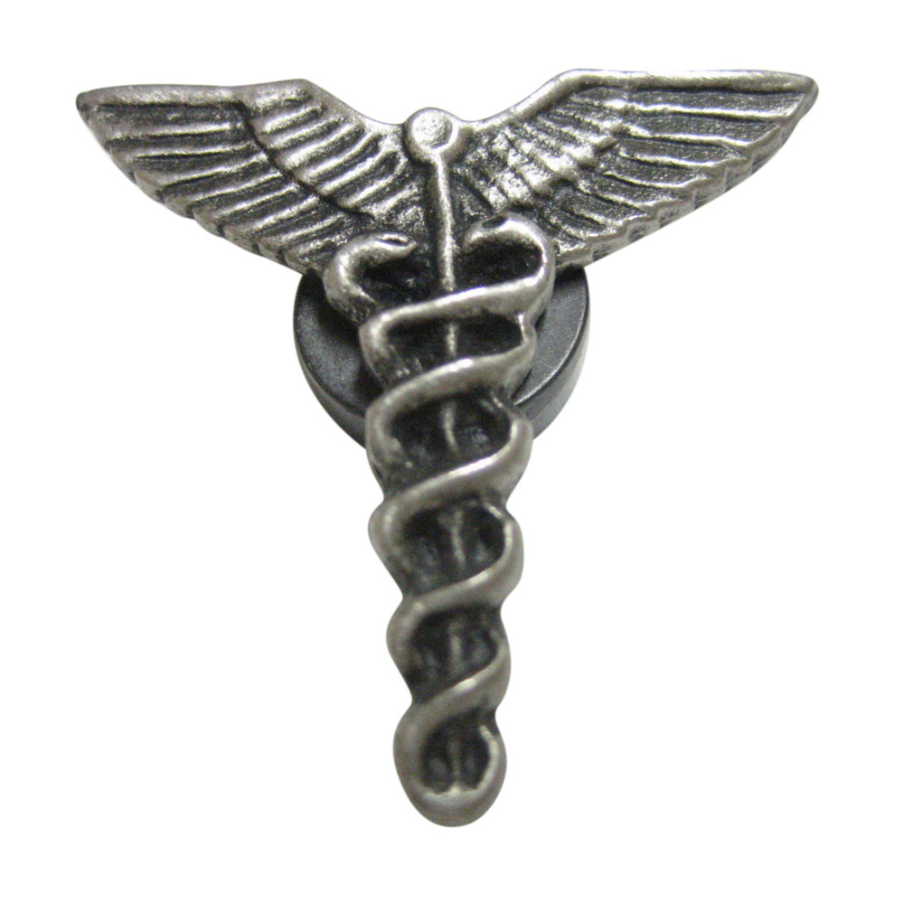 Textured Medical Symbol Caduceus Magnet - Gem